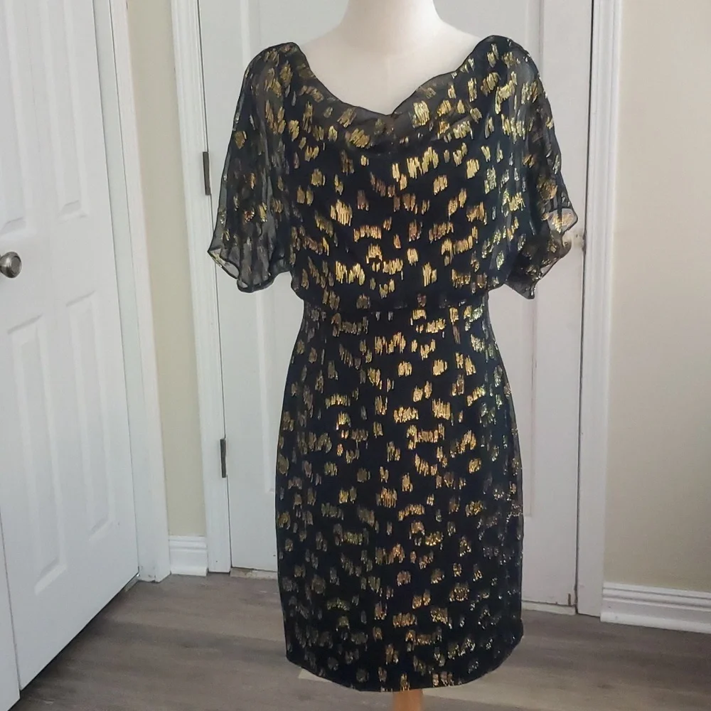 Kay Unger | Dresses | Kay Unger Gold Foil Dress | Poshmark
